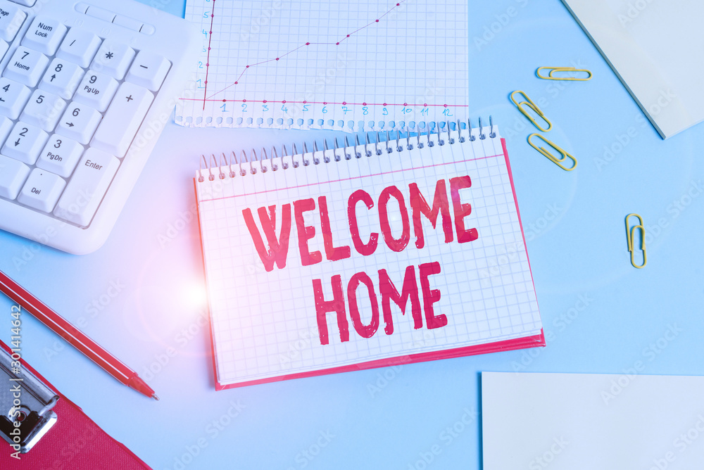 Handwriting text Welcome Home. Conceptual photo a reception usually ...
