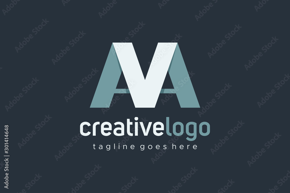 Initial Letter A And V And M Logo Ribbon Paper Flat Vector Logo Design initial-letter-a-and-v-and-m-logo-ribbon-paper-flat-vector-logo-design