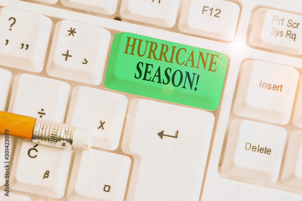 Conceptual hand writing showing Hurricane Season. Concept meaning time ...