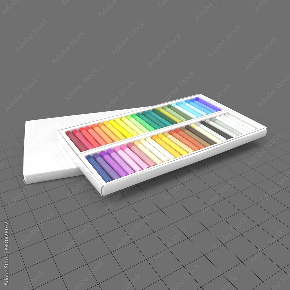 Oil pastels box Stock 3D asset | Adobe Stock