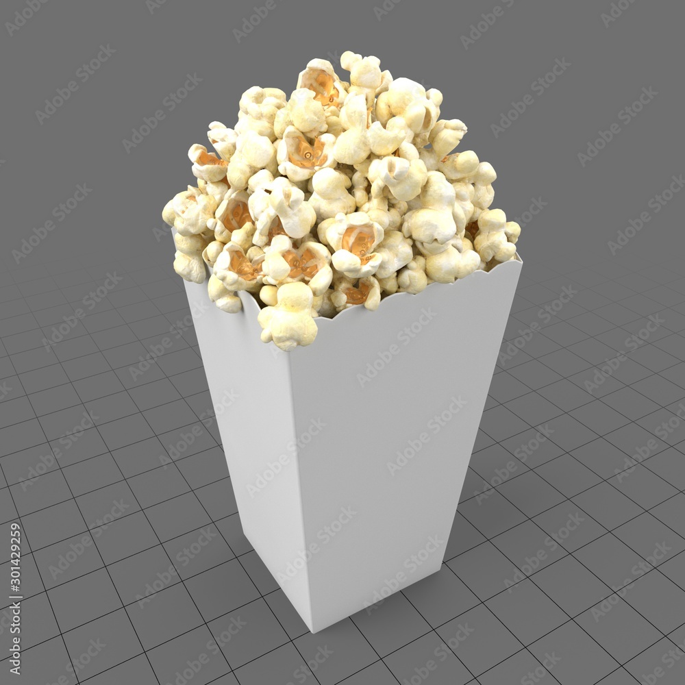 Movie popcorn box 3 Stock 3D asset | Adobe Stock
