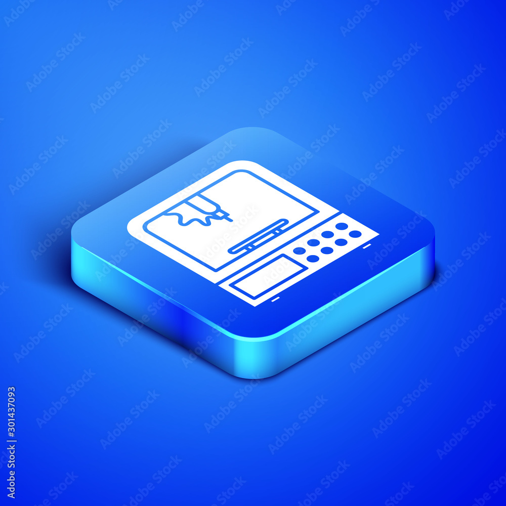 3d Blue Square Button