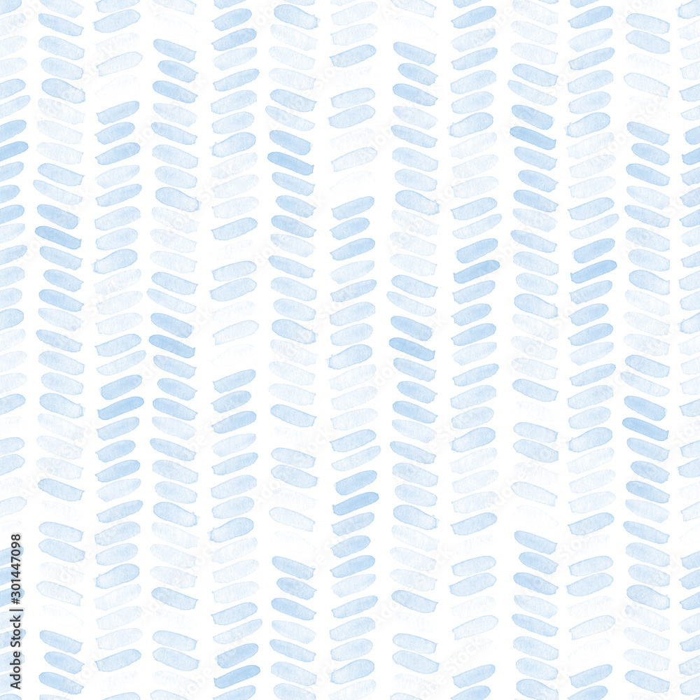 Seamless blue watercolor pattern on white background. Watercolor ...