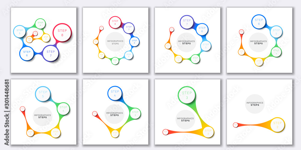 set of simple infographic templates with marketing icons on white ...