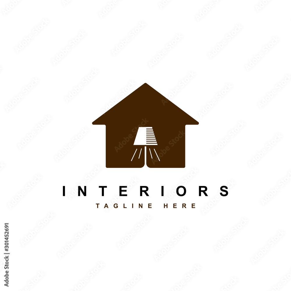 Interior logo design illustration.House and furniture symbol vector ...
