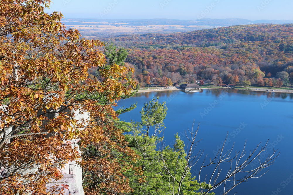 Beautiful Wisconsin ice age nature background. Scenic autumn landscape ...