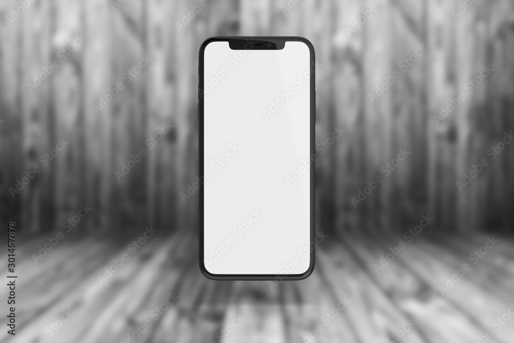Smartphone with blank screen mock up. Smartphone isolated screen ...