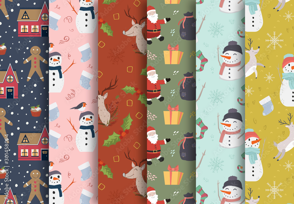 Christmas Patterns Set Stock Template | Adobe Stock