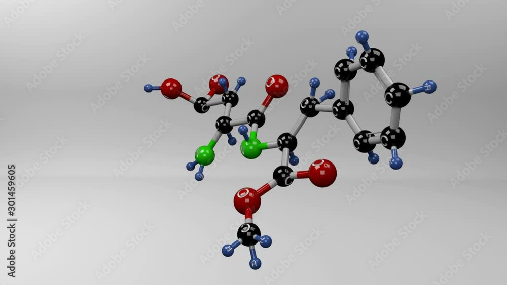 Vidéo Stock Aspartame molecule. Molecular structure of aspartame ...