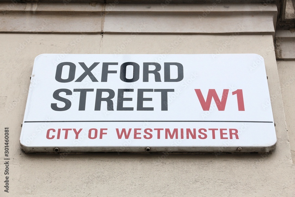 LONDON, UK - JULY 9, 2016: Oxford Street sign in London, UK. London is ...