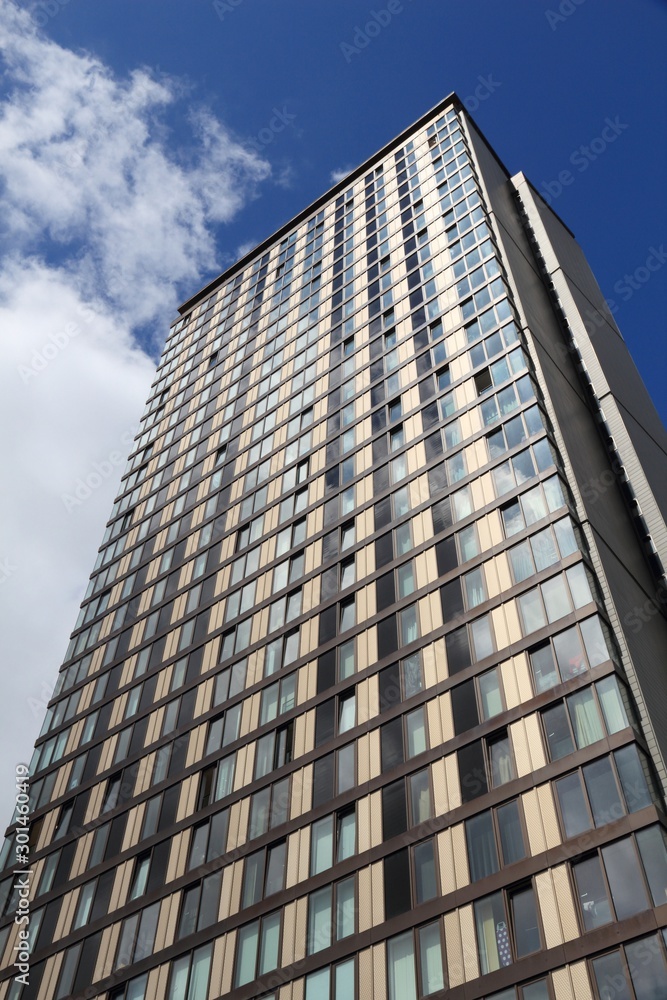 SHEFFIELD, UK - JULY 10, 2016: St Paul's Tower at Arundel Gate street ...