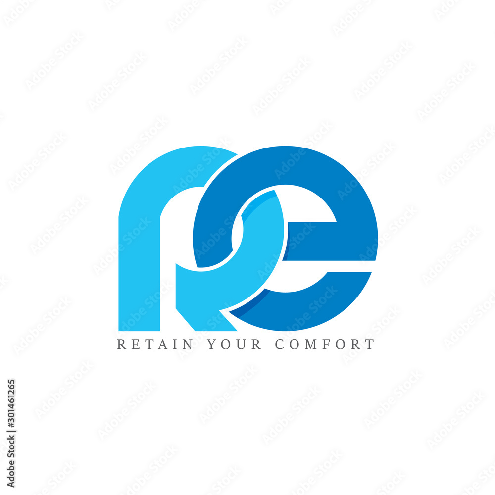 RE letter logo design template for use any business purpose Stock ...