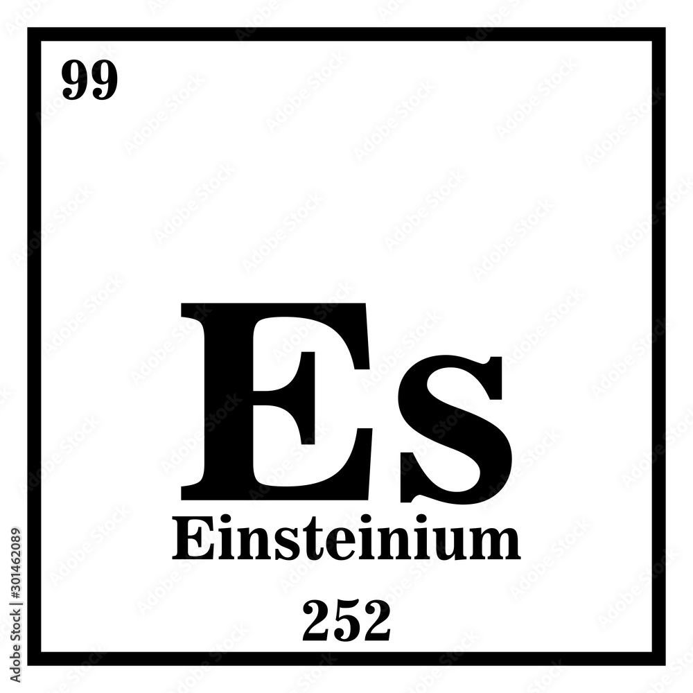 Poster Einsteinium Periodic Table of the Elements Vector illustration ...