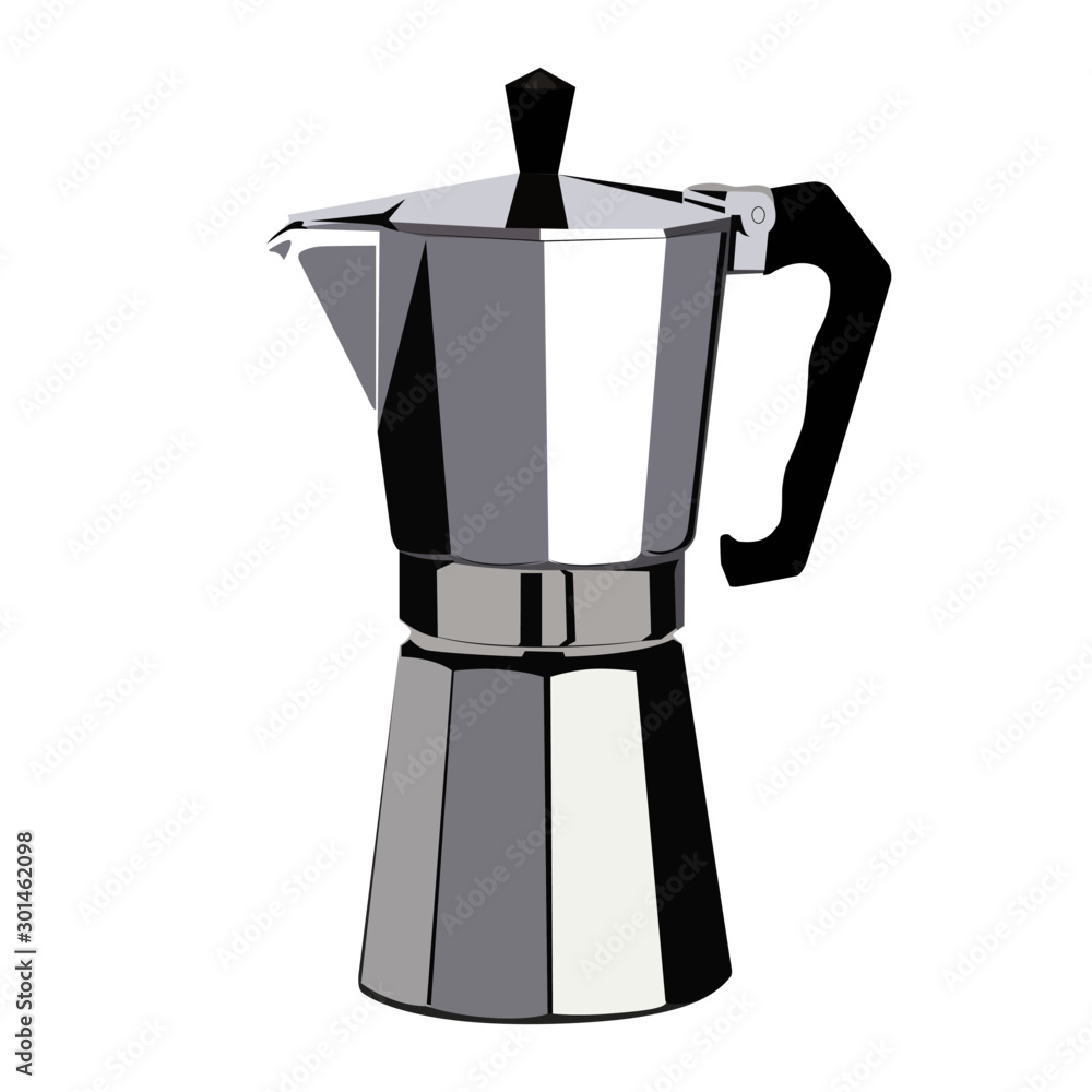 Moka pot isolated vector illustration isolated Stock Vector | Adobe Stock