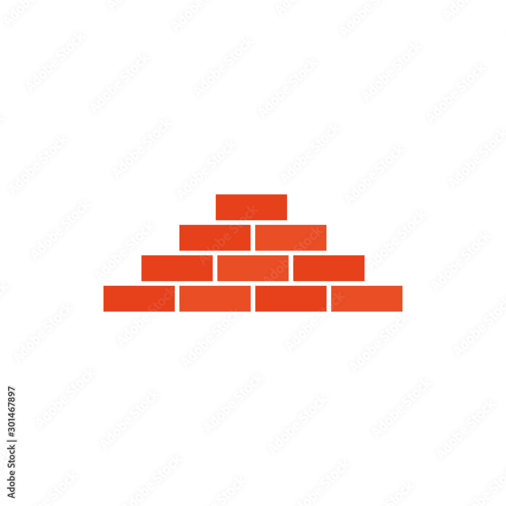 Isolated construction bricks flat design Stock Vector | Adobe Stock