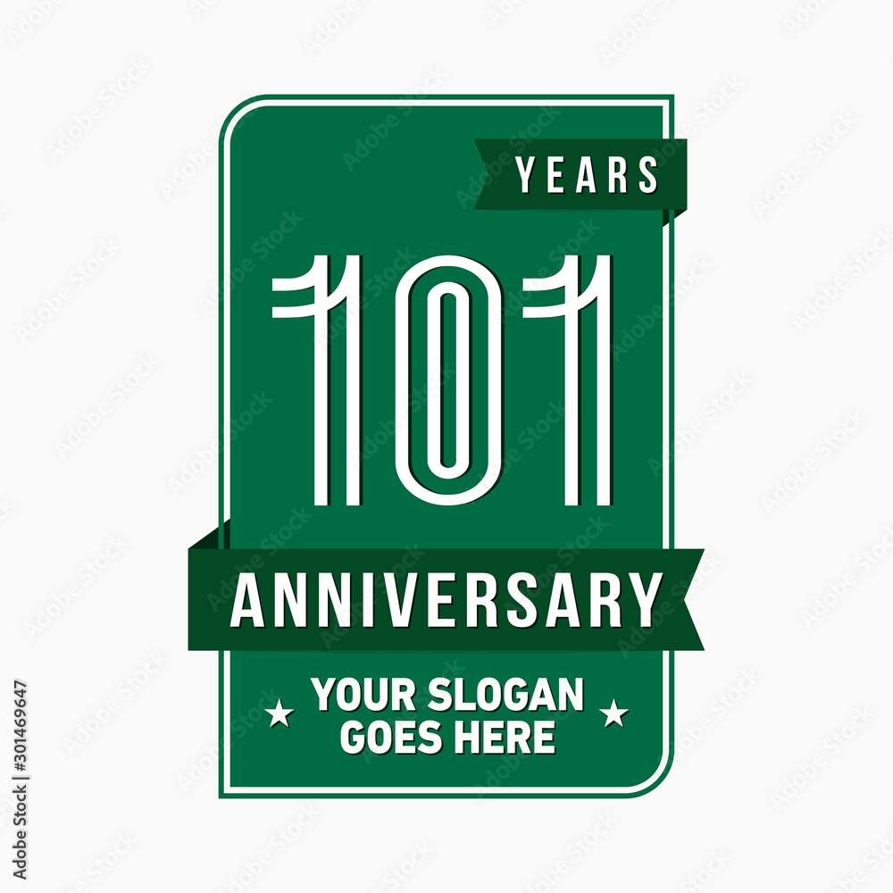 101 years anniversary design template. One hundred and one years ...