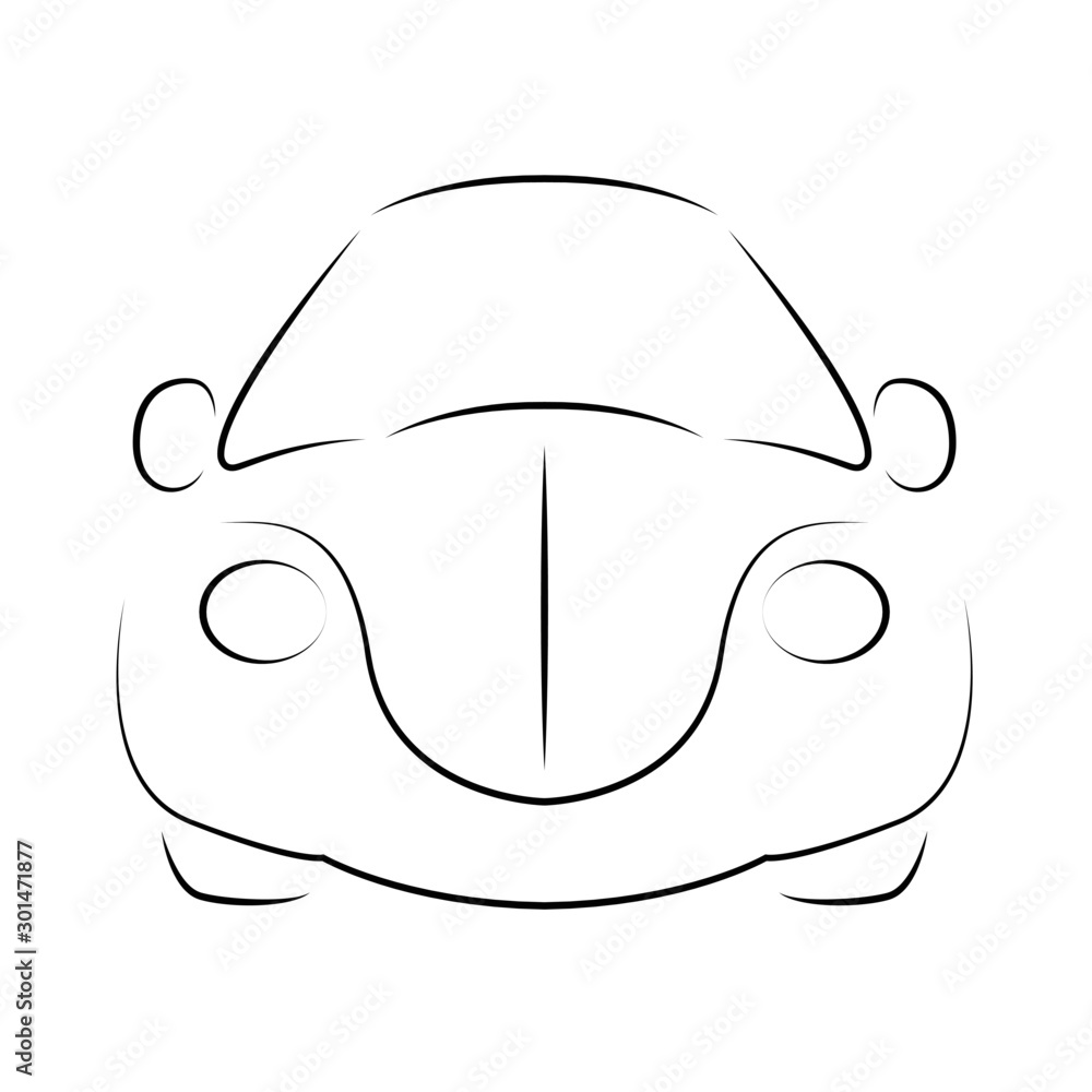 Car icon contur vector illustration isolated Stock Vector | Adobe Stock