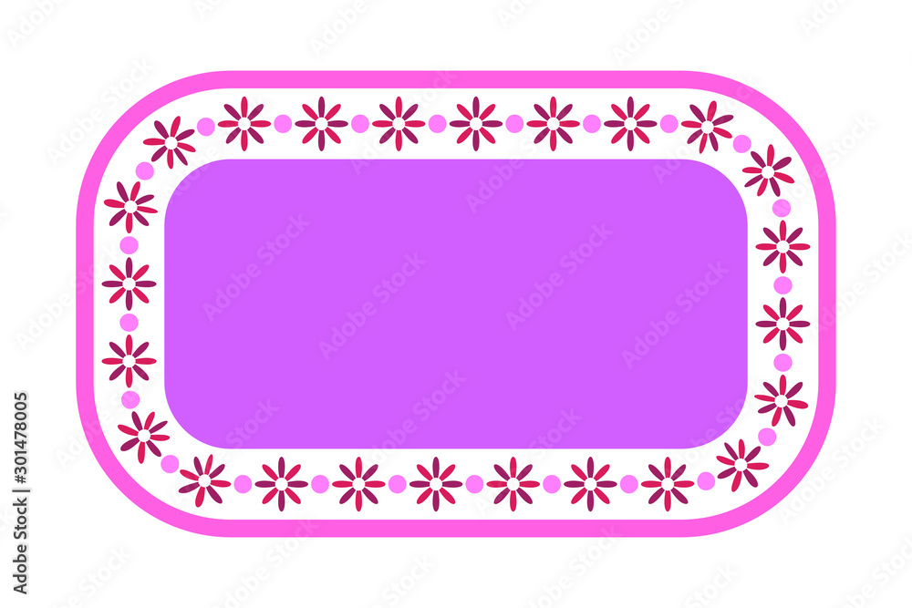 Empty blank vintage frame, romantic old style text box, floral border ...