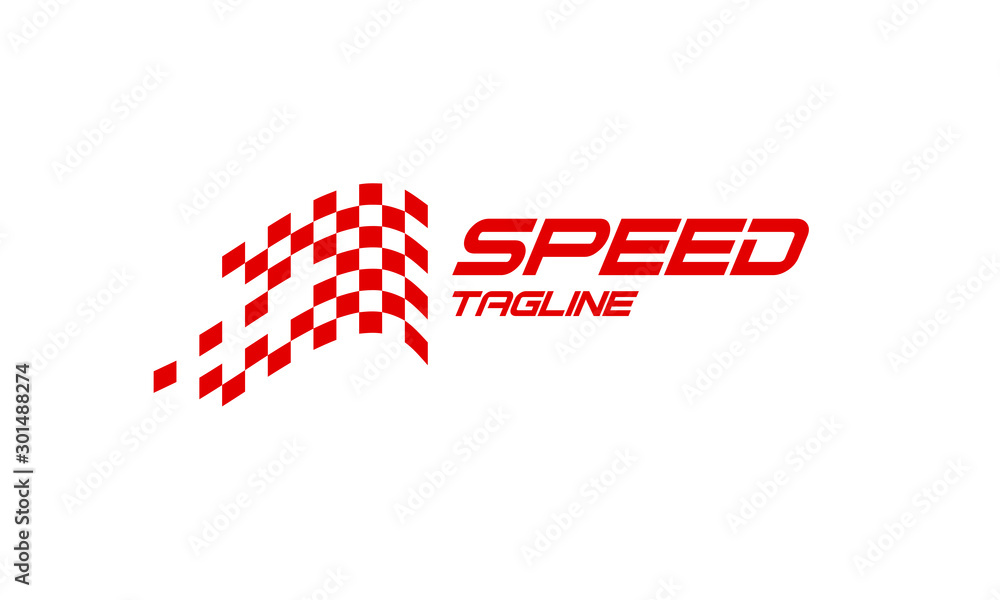 Red & White Checkered Flag, Race flag logo icon, modern simple design ...