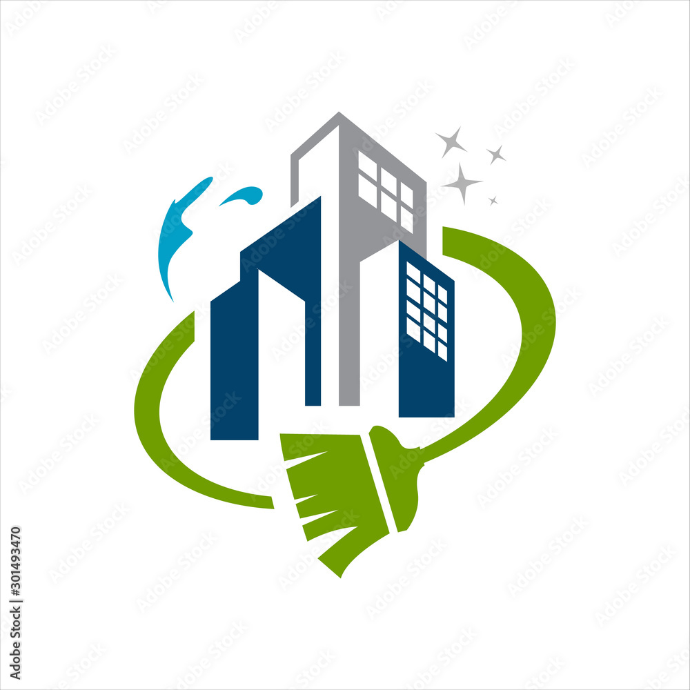 Abstract Cleaning Service Logo design vector. Clean house icon template ...