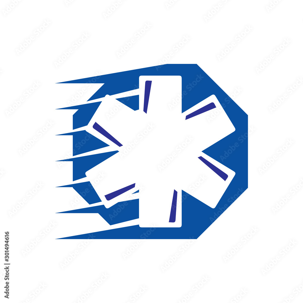 star of life an ambulance logo vector design for medical emergency ...