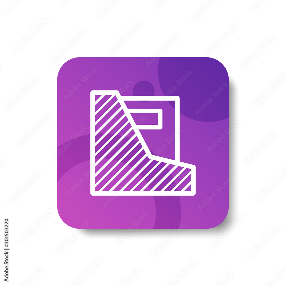 book folder round icon in outline / line and stripes style with ...