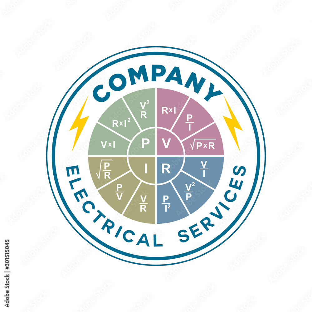 Electrical Company Logo, Ohm Law Stock Vector | Adobe Stock