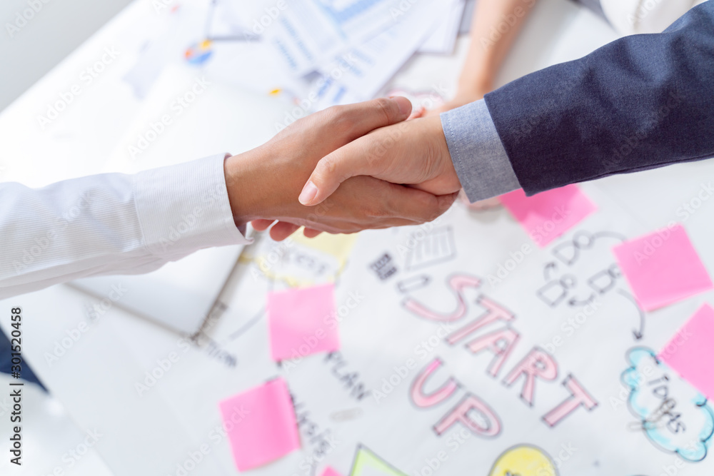Teamwork,partnership and Social connection in business join hand together,Finishing up a meeting ...