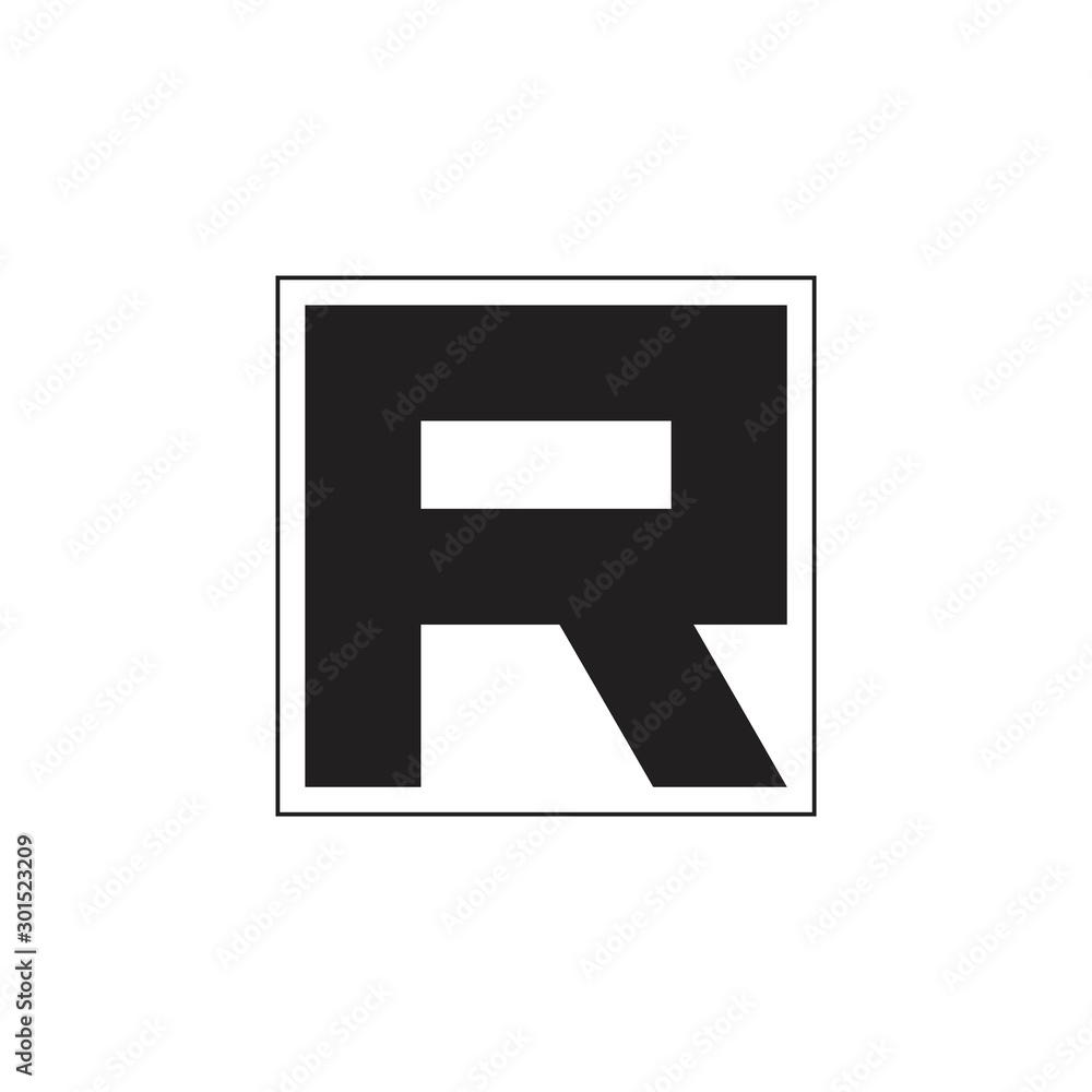 letter r square geometric logo vector Stock Vector | Adobe Stock