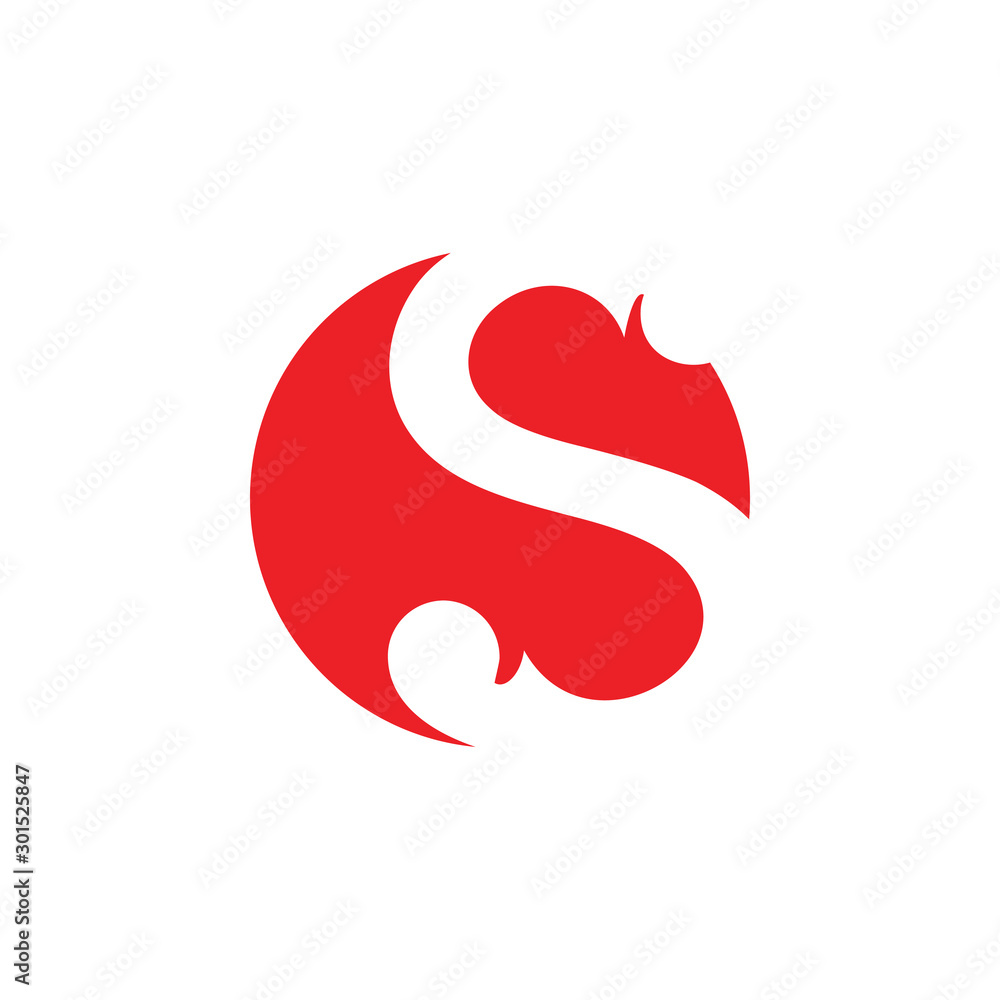 letter s circle negative space logo vector Stock Vector | Adobe Stock