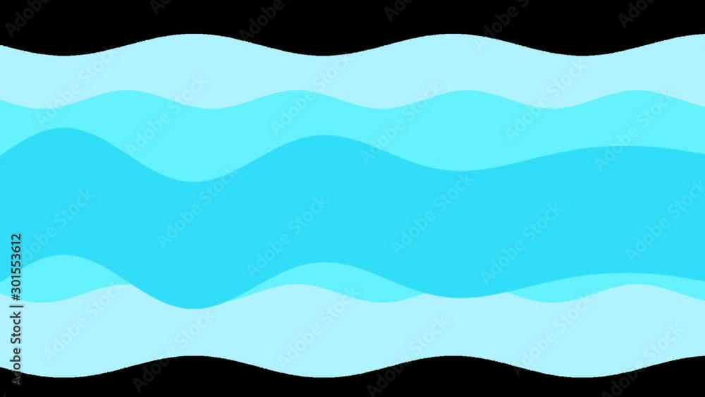 cartoon blue wave animation, water,ocean loop with transparent ...