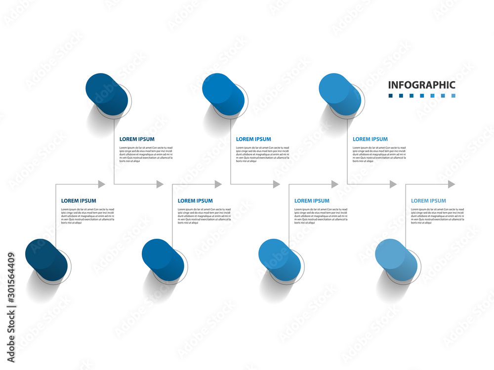 Infographic design with 7 step, Infographic business concept, Flow ...