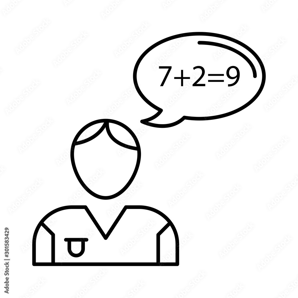 icon set for thinking , equation and student Stock Illustration | Adobe ...