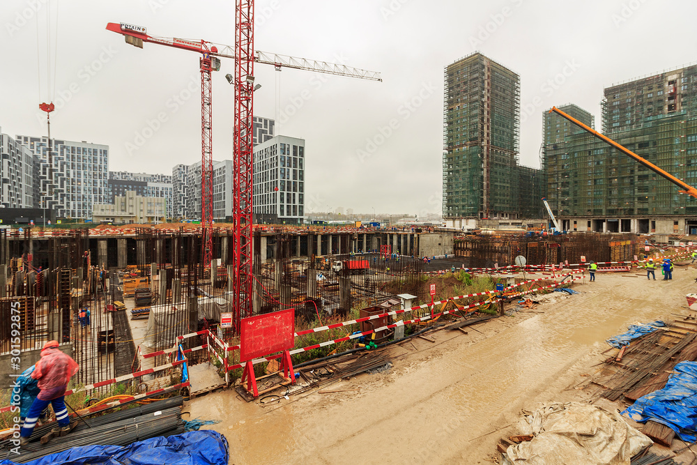 fill base plate. pit formation of grillage is completed. Forms formwork ...