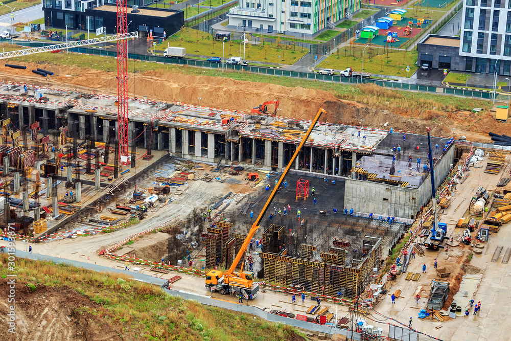 fill base plate. pit formation of grillage is completed. Forms formwork ...