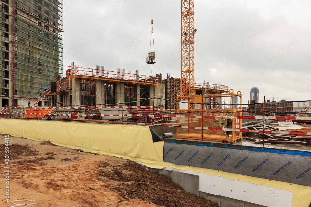 fill base plate. pit formation of grillage is completed. Forms formwork ...