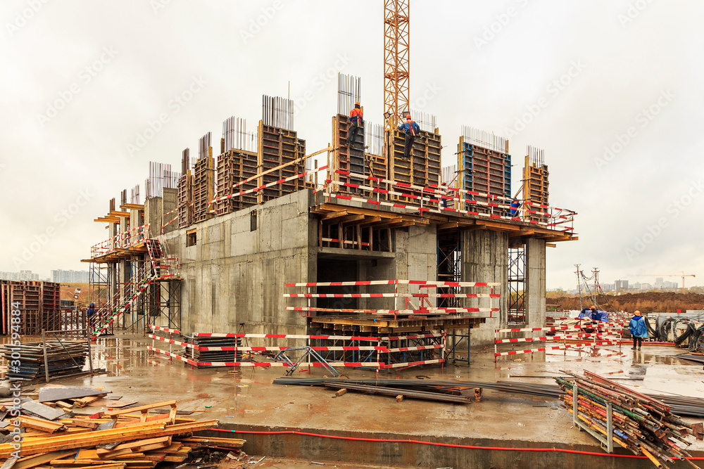 fill base plate. pit formation of grillage is completed. Forms formwork ...