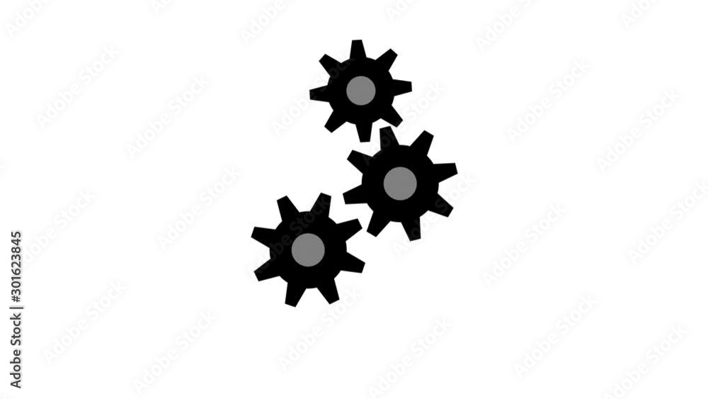 Cogs working loading screen style motion background. Black rotating ...