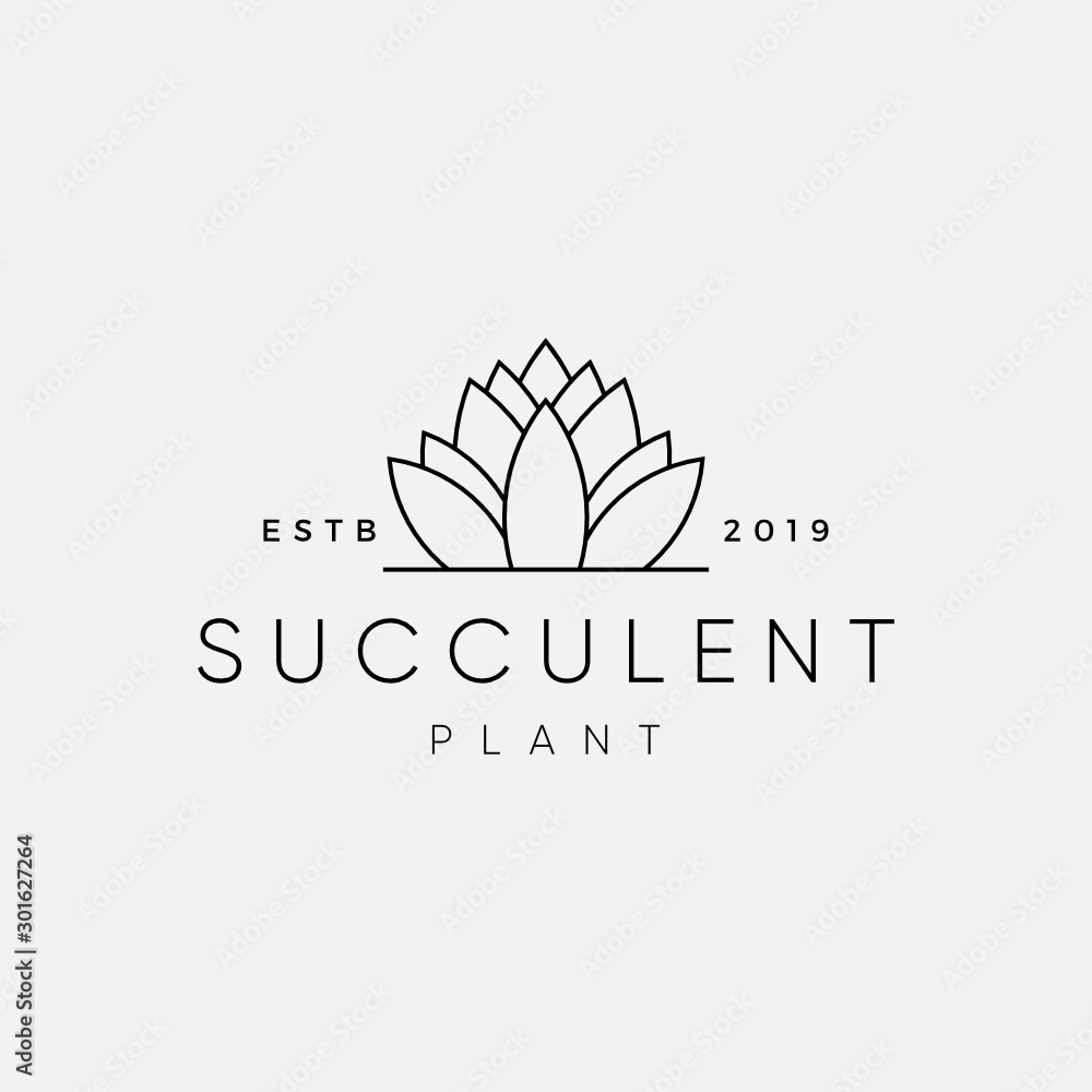 Succulent plant Logo Design Inspiration Stock Vector | Adobe Stock