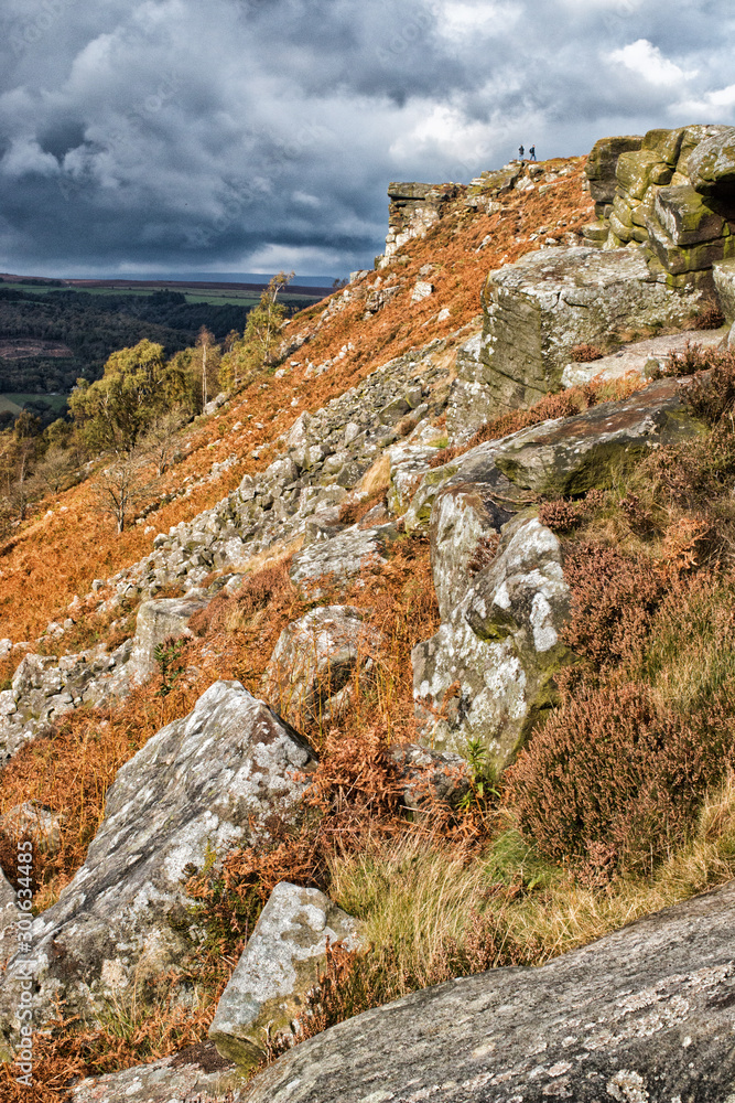 Curbar Gap and Frogatt Edge Hope Valley, Derbyshire Peak District ...