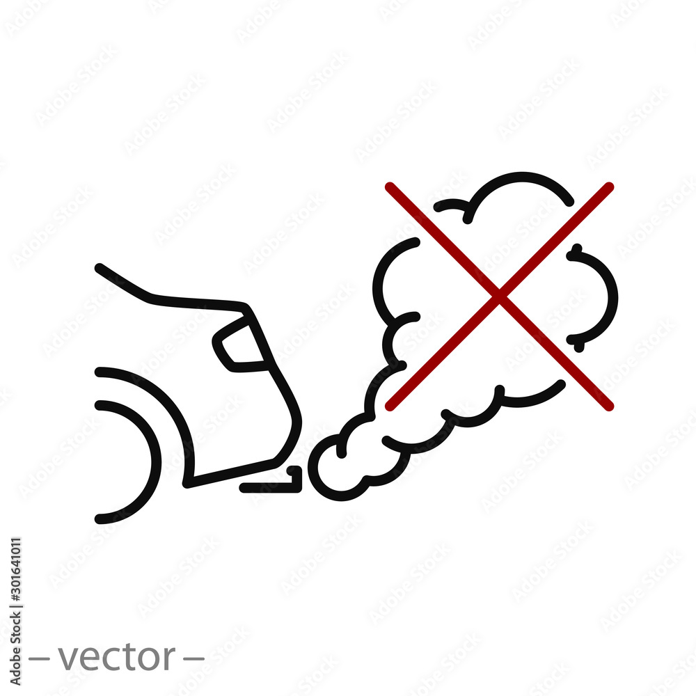 forbidden exhaust gases sign, stop pollution icon, car exhaust, warning ...