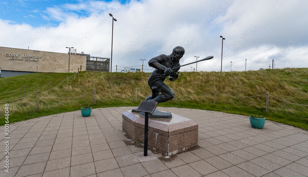 Cork Airport, Ireland - 25th September 2019: Statue of famous Irish ...