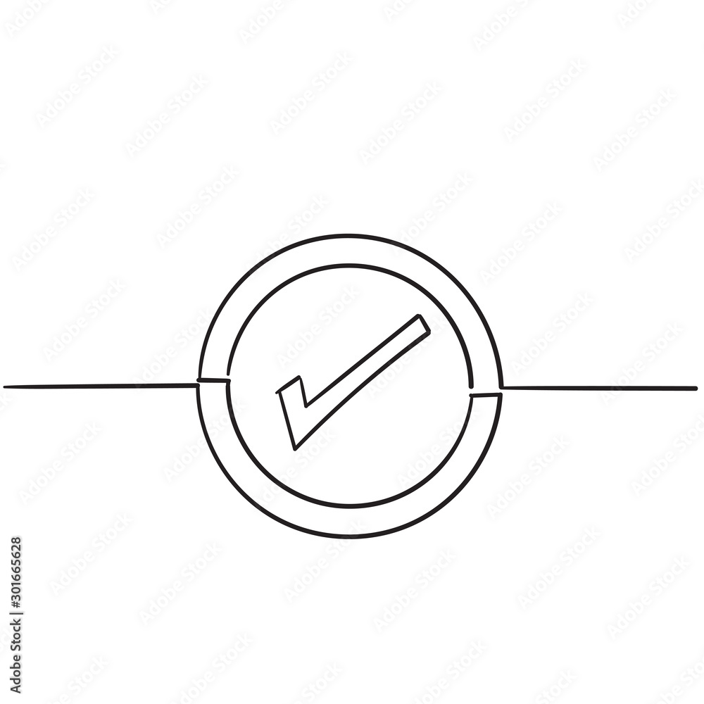 Check mark line icons. Check marks, ticks, quality, approve concepts. Simple doodle symbols with ...