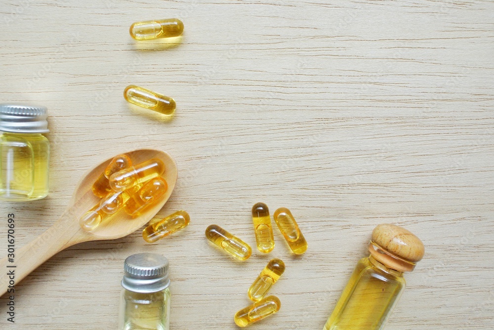 Rice bran oil capsules containing gamma oryzanol, concentrated 6 times ...