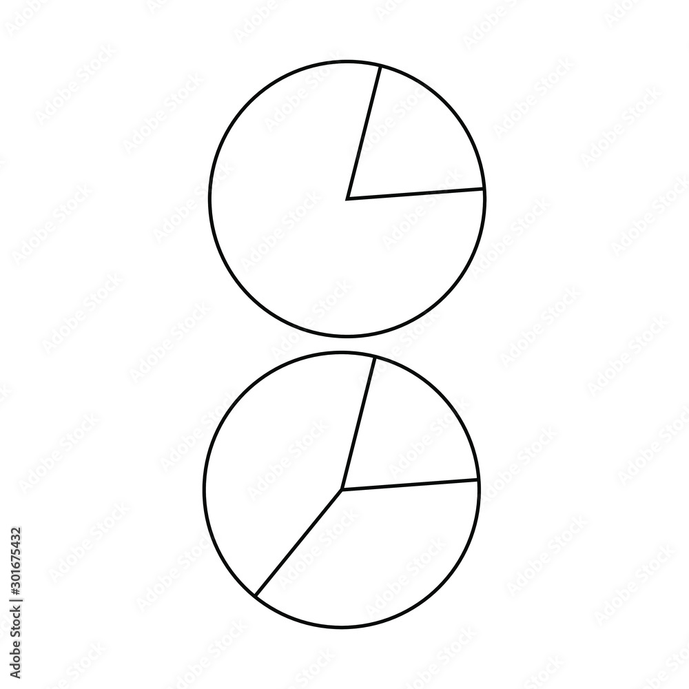 Set of simple icons with a rough diagram divided into parts Stock ...