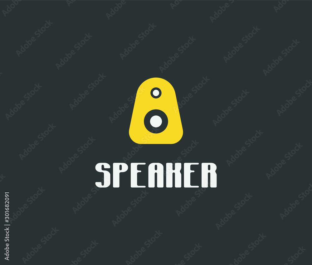 Audio Speaker Logo Premium Minimal emblem design template Symbol for ...