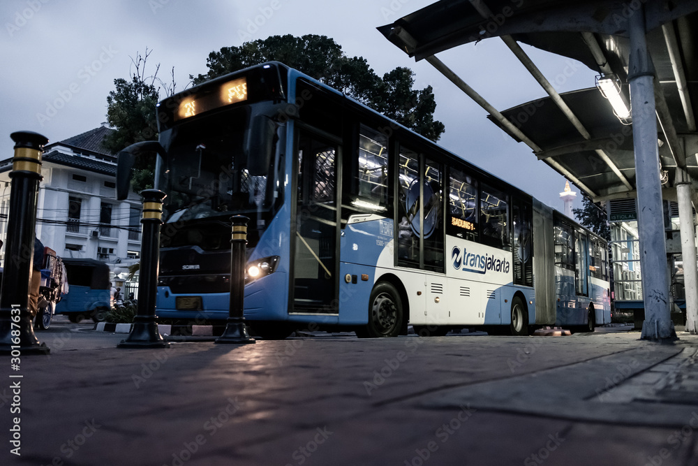 JAKARTA, INDONESIA - MAY 16, 2019_TransJakarta, a bus rapid transit ...