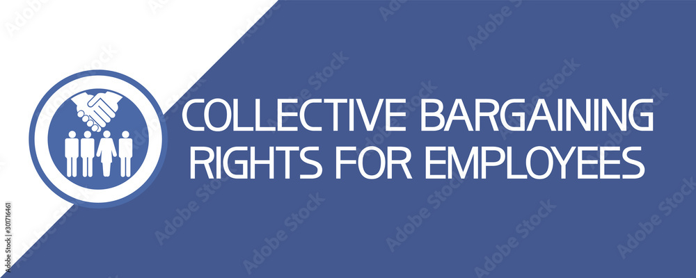 Collective bargaining rights for employees. Symbolic image of people ...