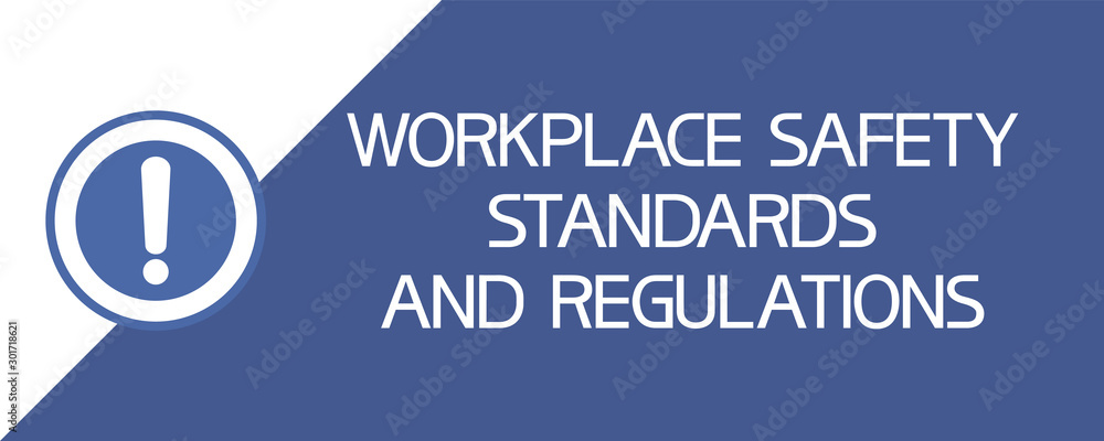 Workplace safety standards and regulations. Image of an exclamation ...