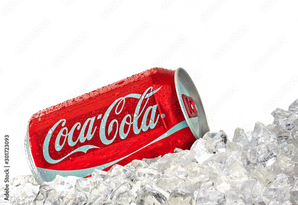 Los Angeles, California - May 17, 2019: Classic Coca-Cola can on Ice ...